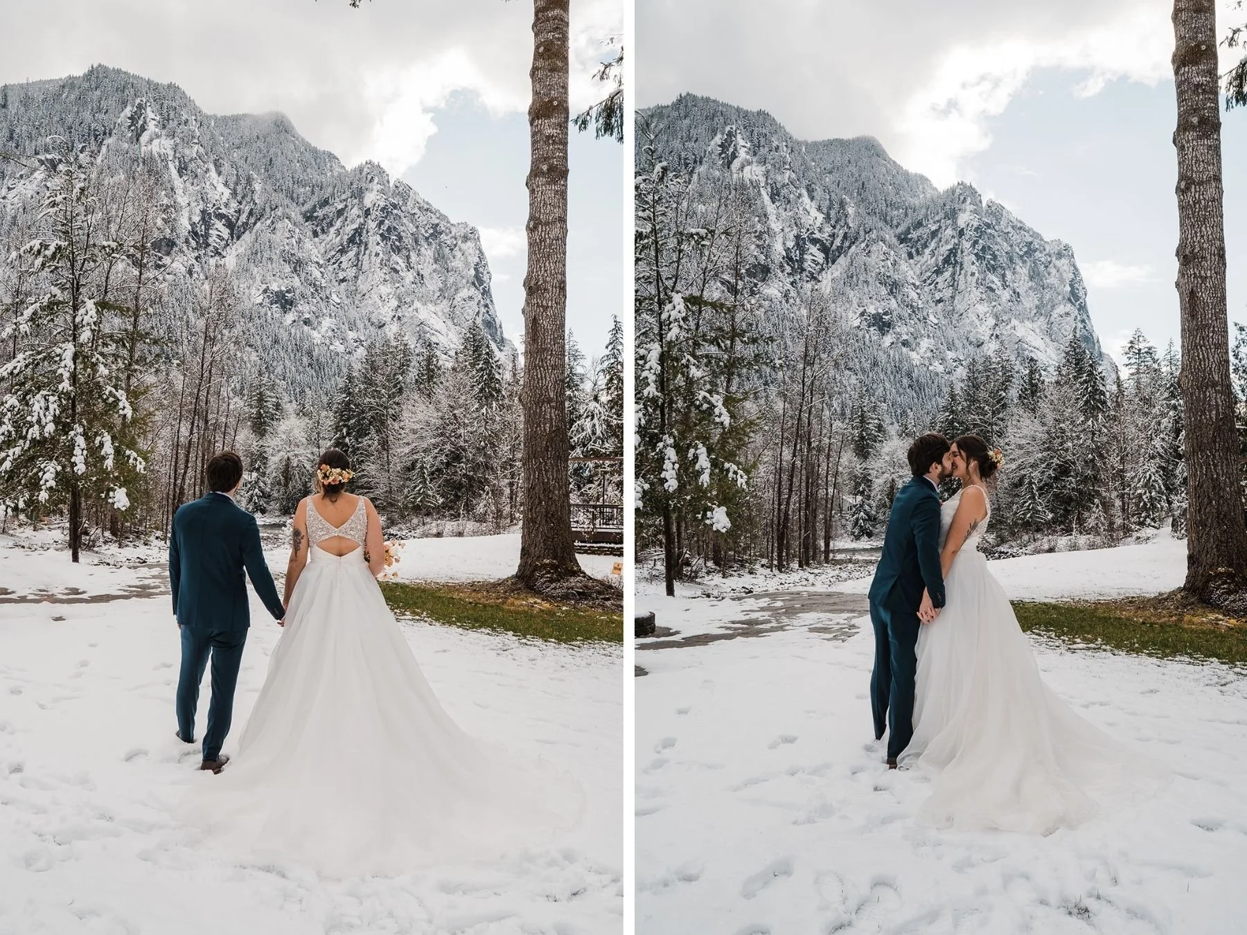 Mountain Winter Wedding in Washington State - Between the Pine